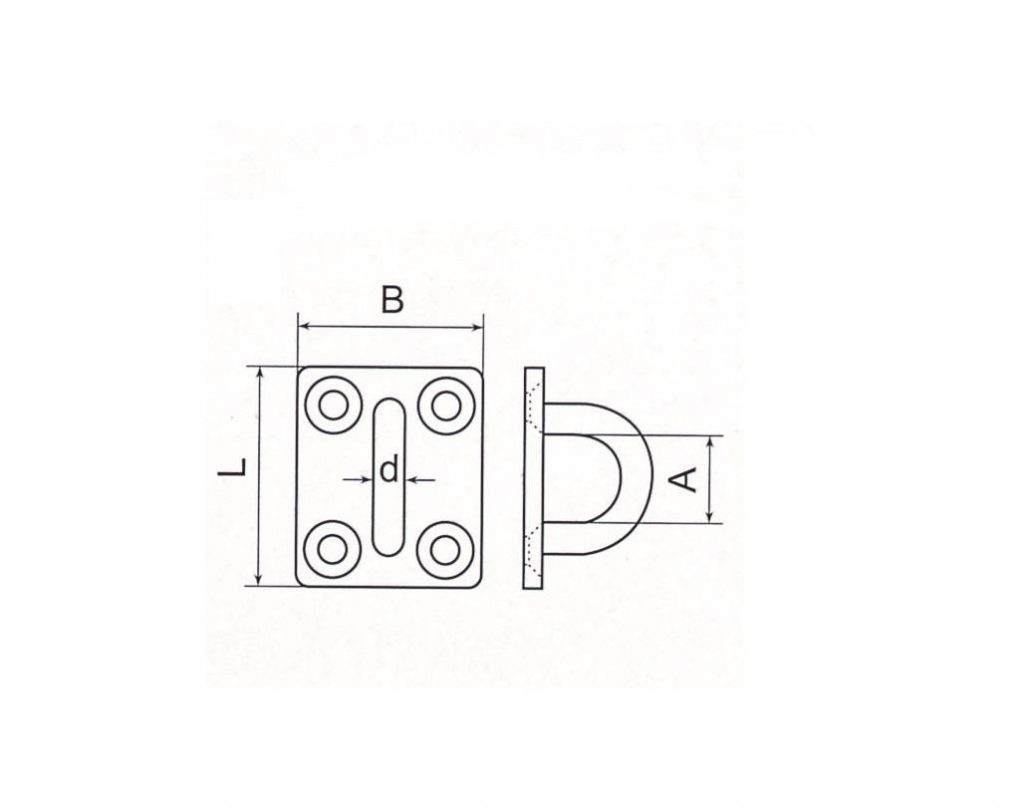Stainless Steel Square Plate With Eye | Rigging