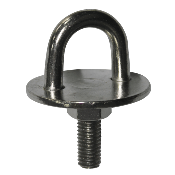 Stainless Steel Round Plate With Eye and Screw | Rigging